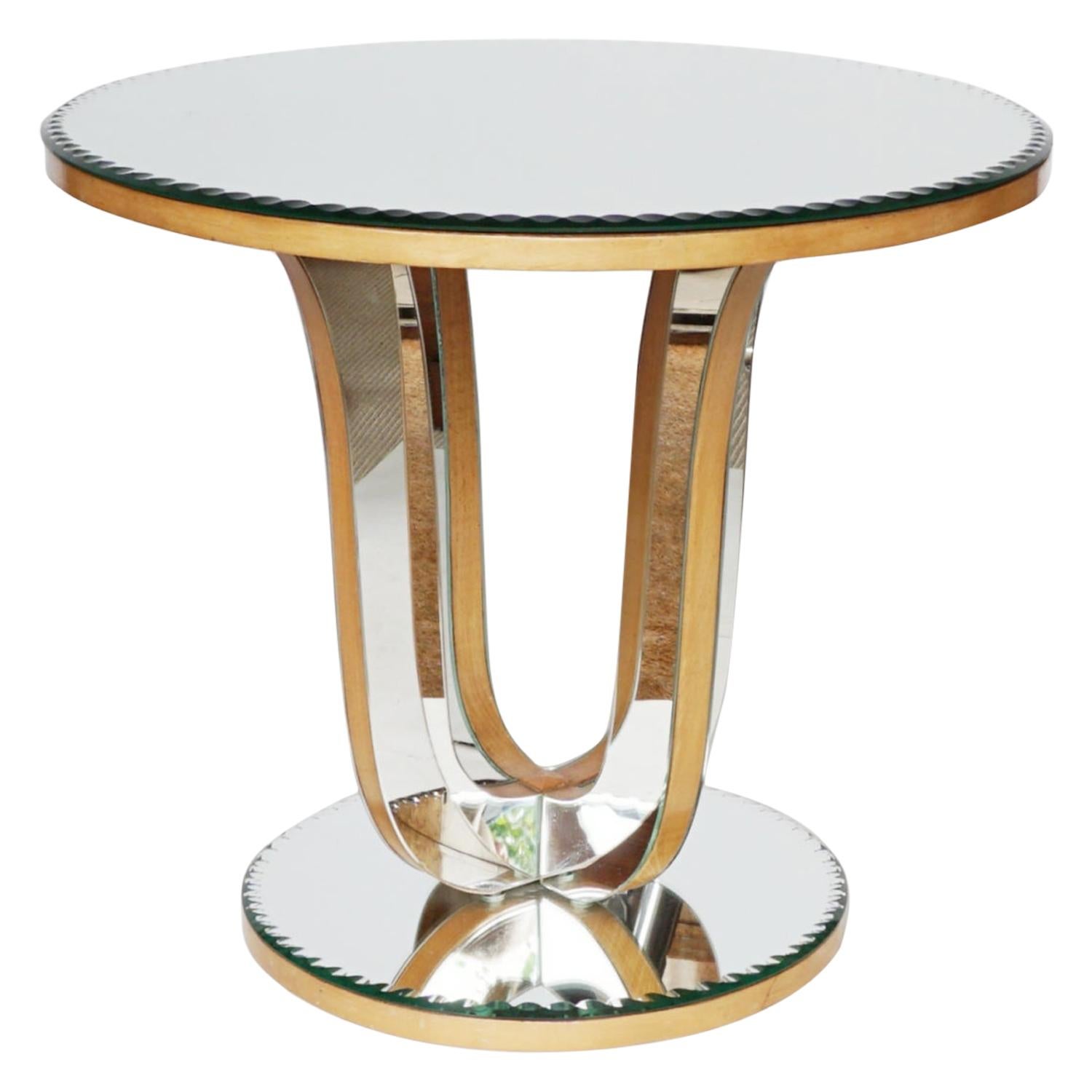 Mid-Century Mirrored Glass Side Table at 1stDibs