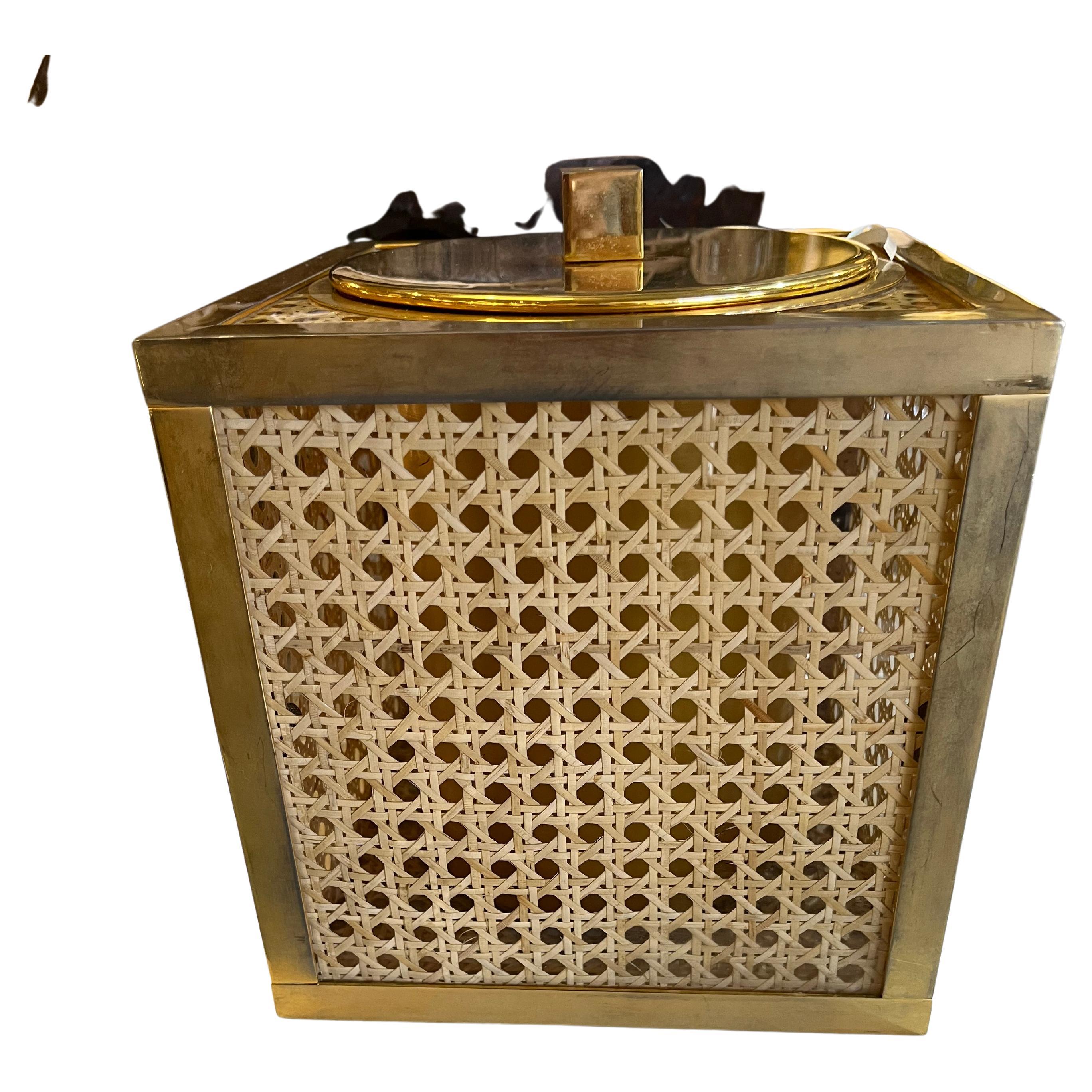 Modern Cast Brass, Chiseled Timber and Resin Dawa Ice Bucket For Sale ...