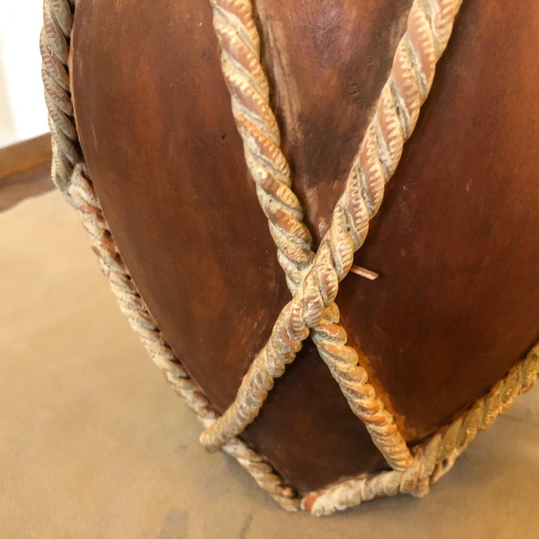 1960s Mid-Century Modern Brown and White Rope Vase by Zaccagnini at 1stDibs