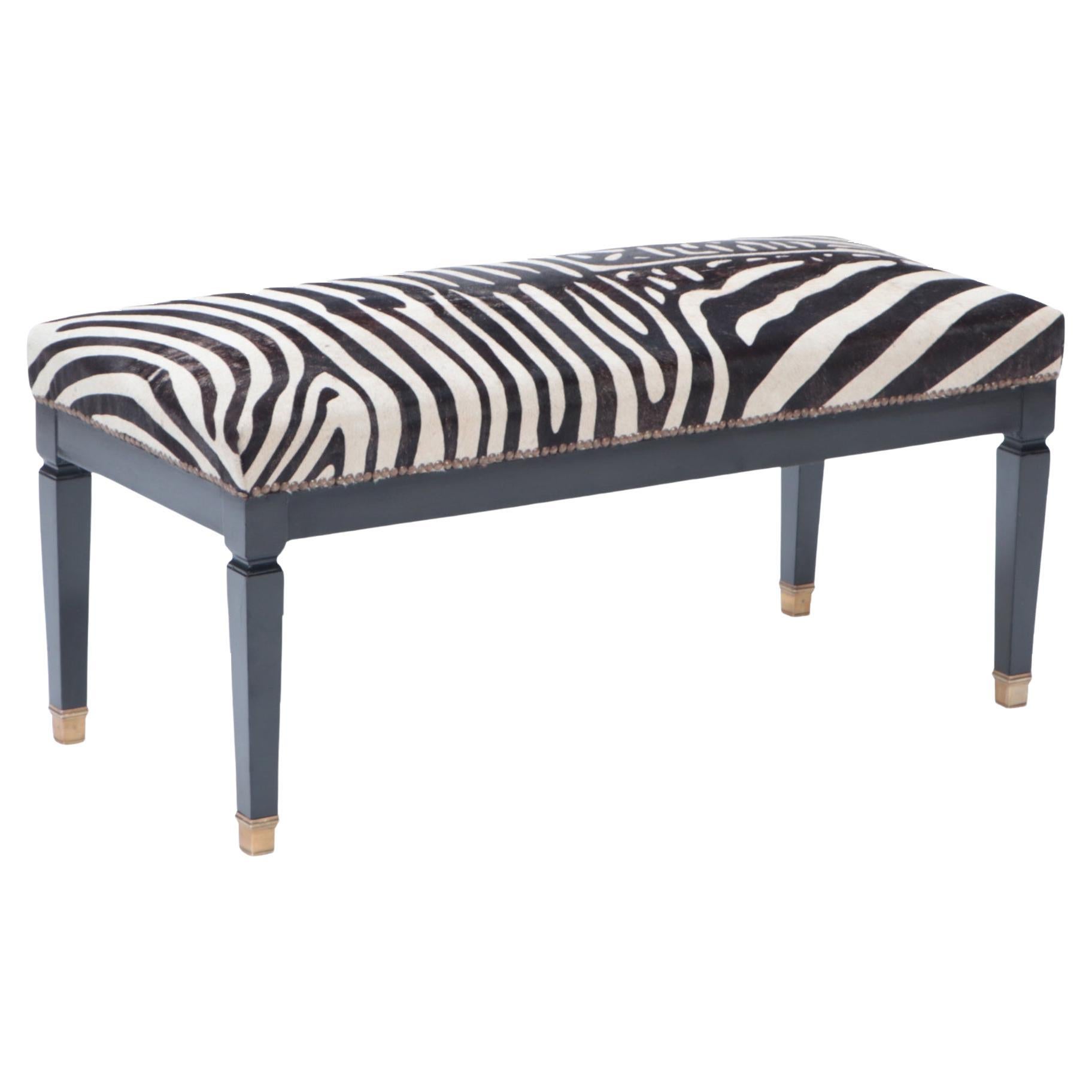 Tufted Ebonized Mid Century Bench at 1stDibs