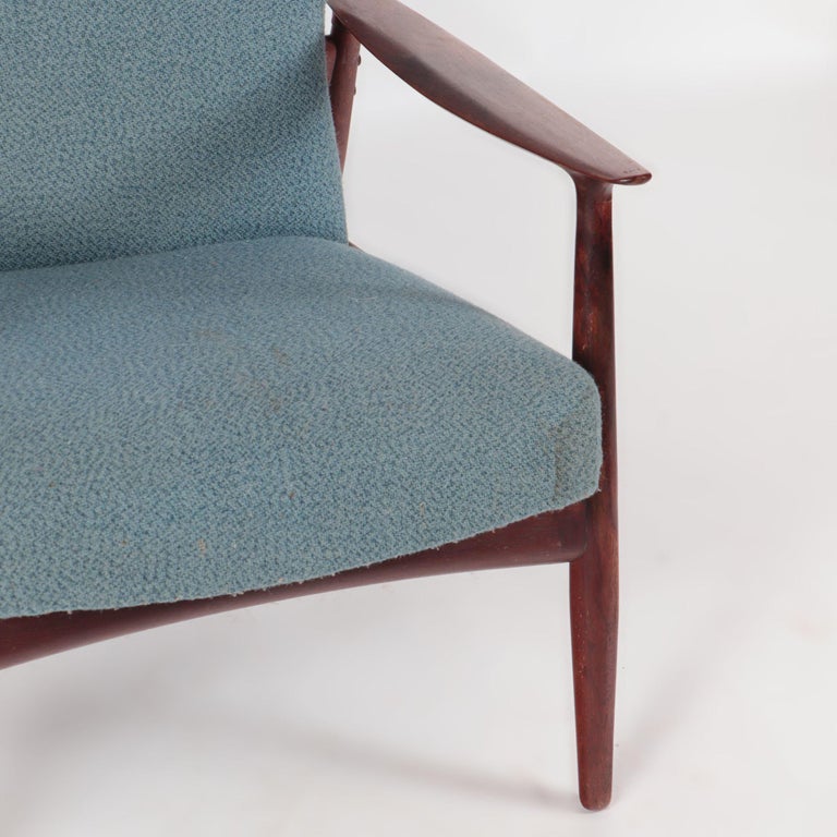 Mid-Century Modern Peter Wessel Teak Lounge Chair and Ottoman, circa ...