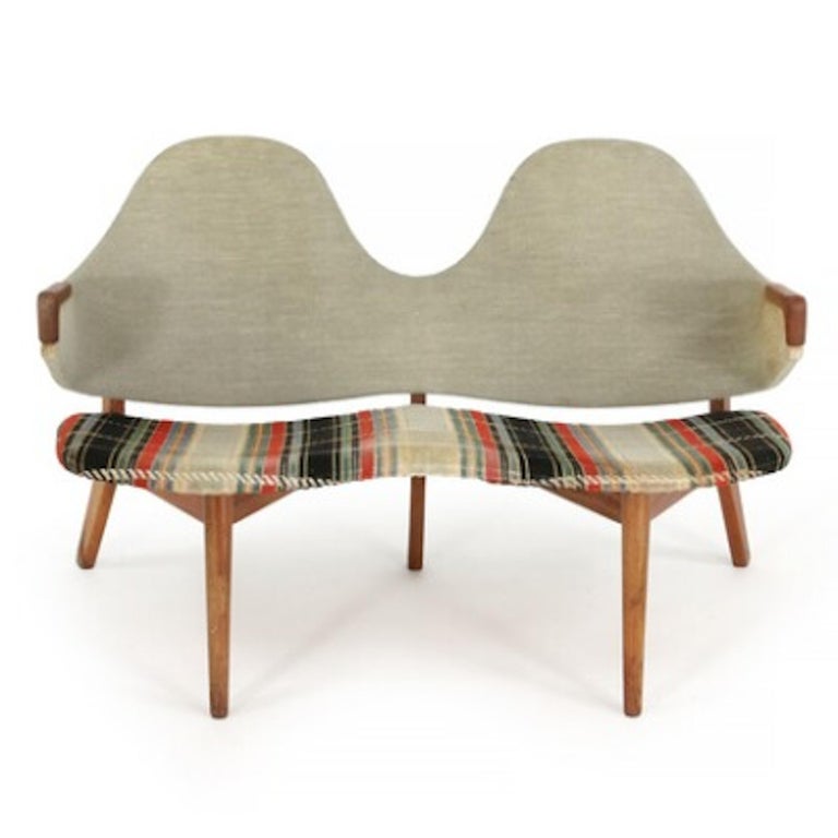 Mid-Century Modern Tea Scandinavian Two-Seat Sofa at 1stDibs