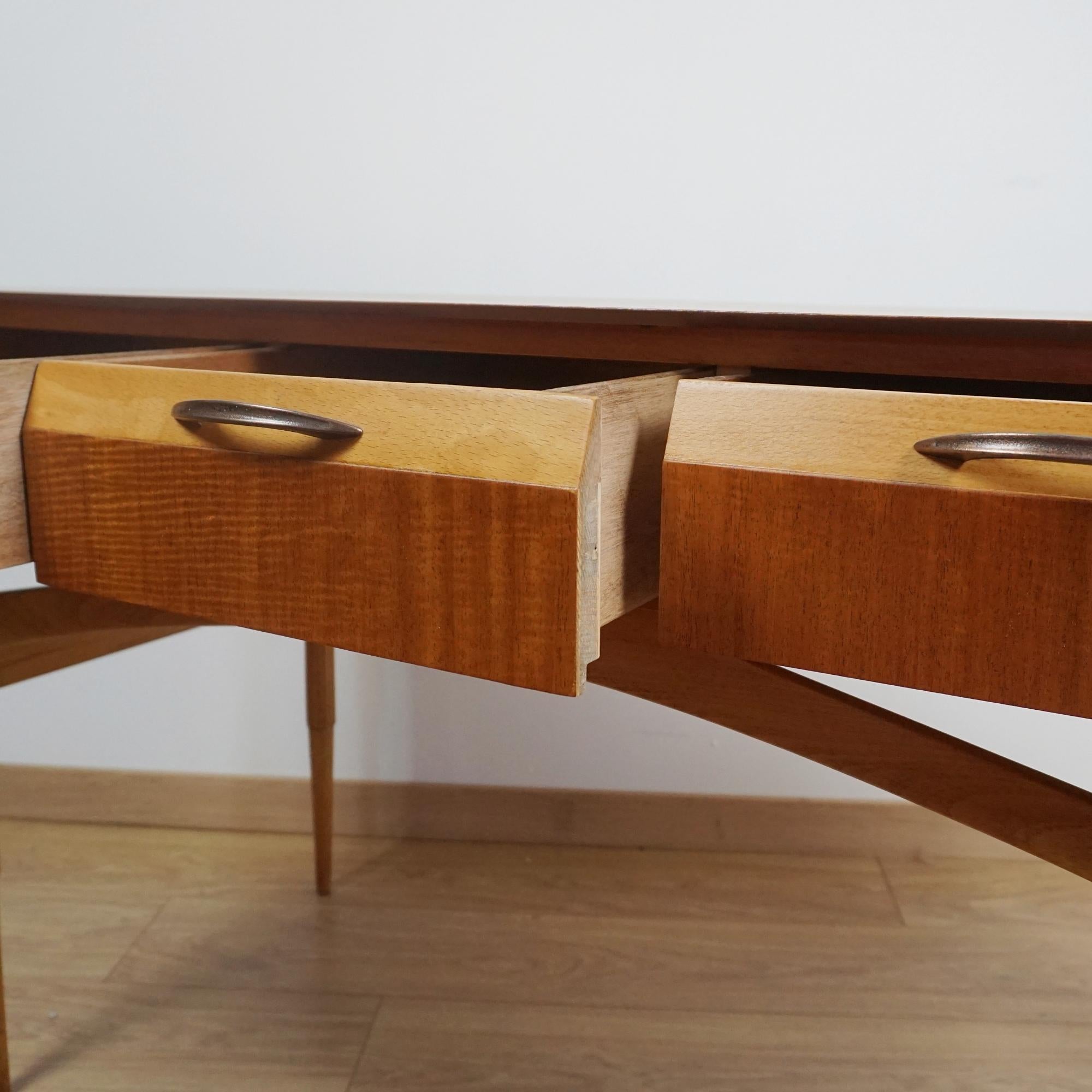 A Mid-Century Satinwood Console Table/Writing Desk For Sale at 1stDibs