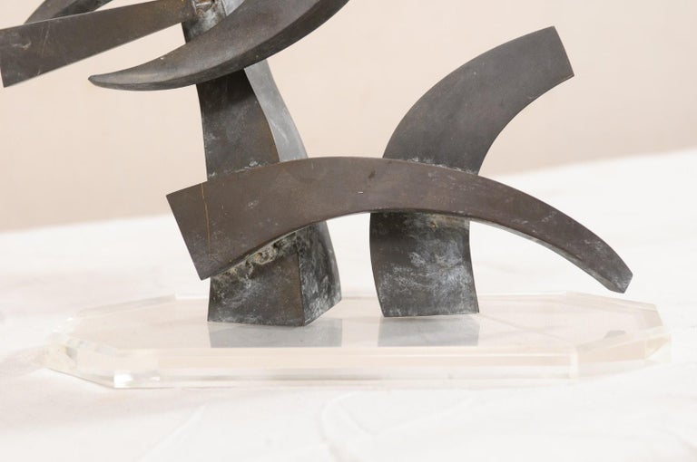 Midcentury Small-Sized Abstract European Bronze Sculpture For Sale at ...