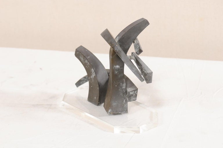 Midcentury Small-Sized Abstract European Bronze Sculpture For Sale at ...