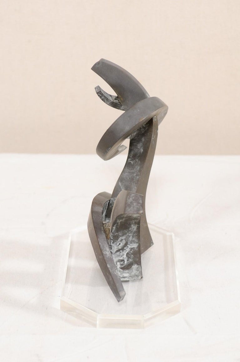 Midcentury Small-Sized Abstract European Bronze Sculpture For Sale at ...