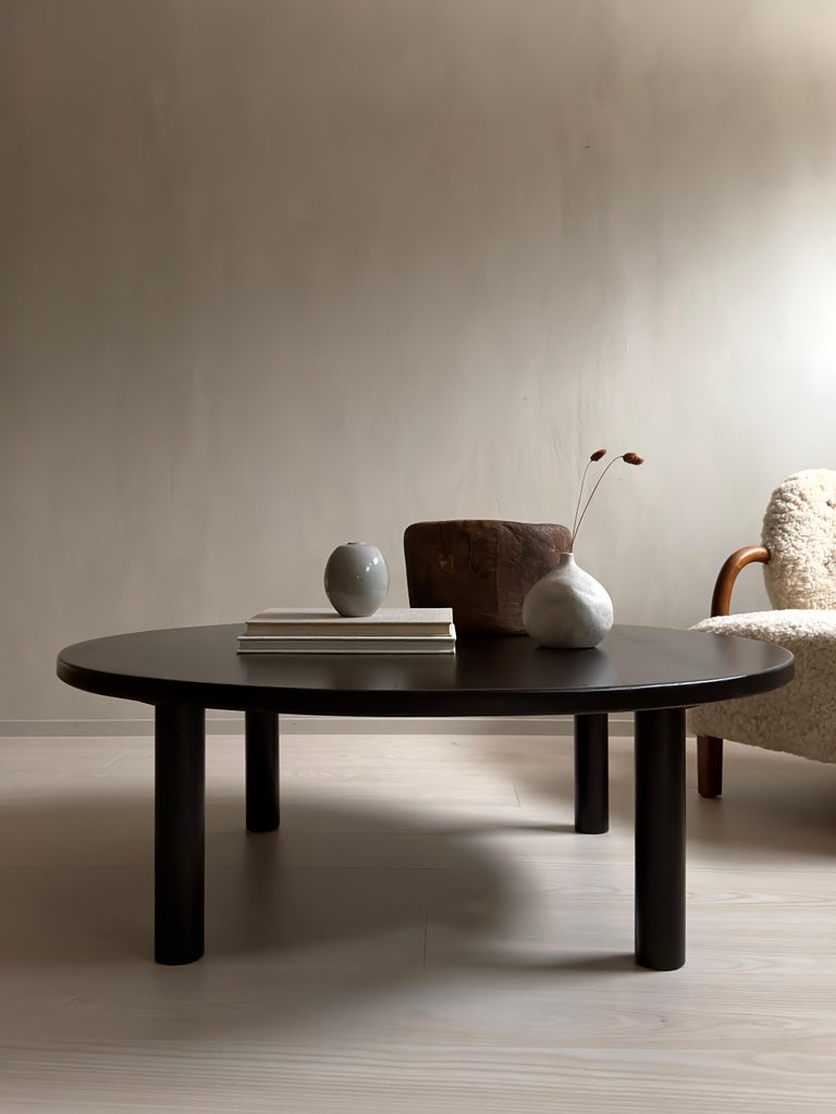 Mid-Century Ebonized Coffee Table in the Manner of Charlotte Perriand ...