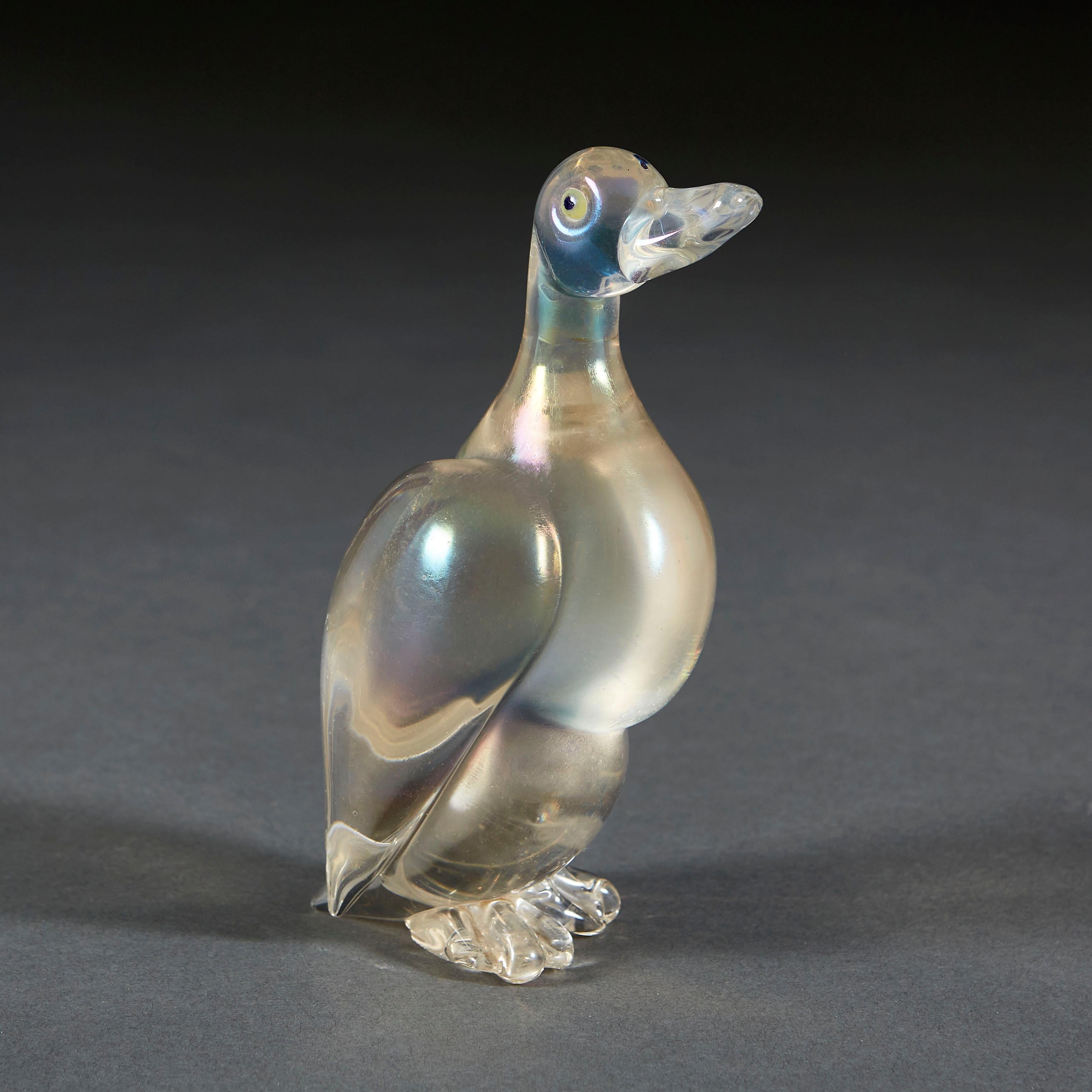 Mid-20th Century Seguso Iridescent Duck at 1stDibs
