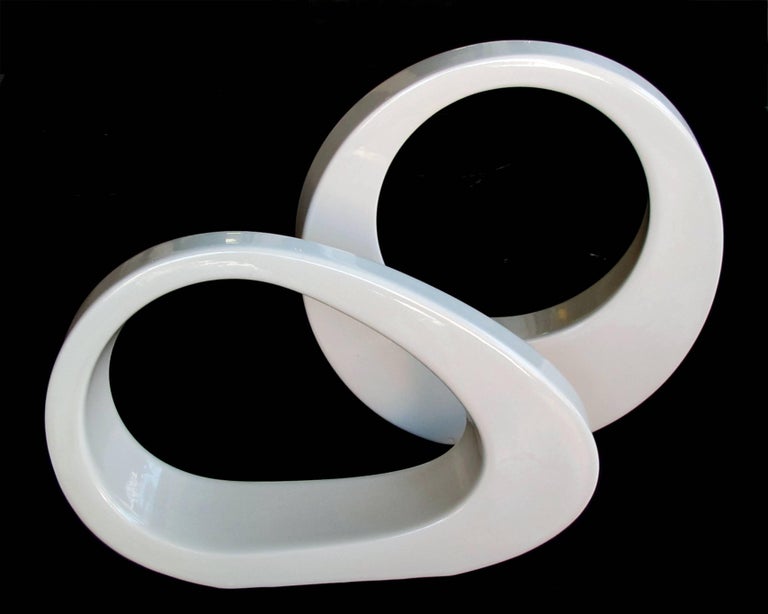 Mod Set of 1980s Ivory-Glazed Amorphic Pottery by Jaru Pottery of ...