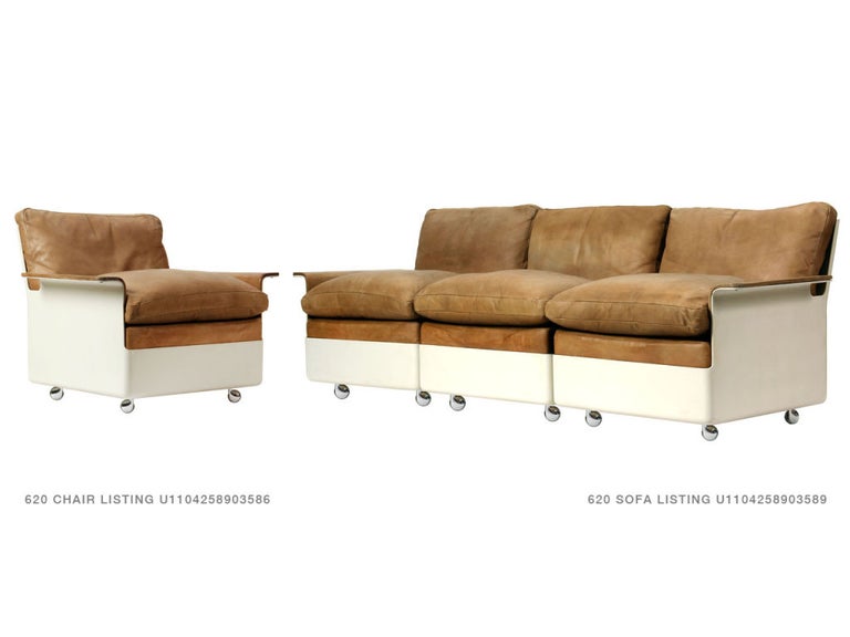 Model 620 Fiberglass and Leather Lounge Chair by Dieter Rams at 1stDibs