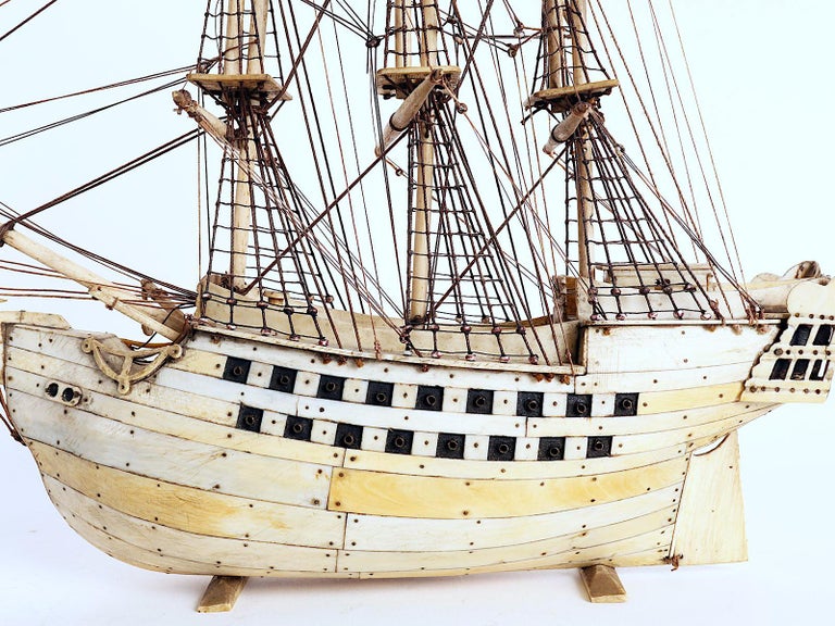 Model of a War Sailing Ship, Made Out of Bone, United Kingdom, 1793 ...