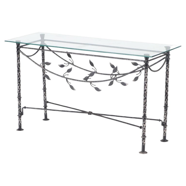Modern Iron and Glass Console Table in the Manner of Giacometti, 20th C ...