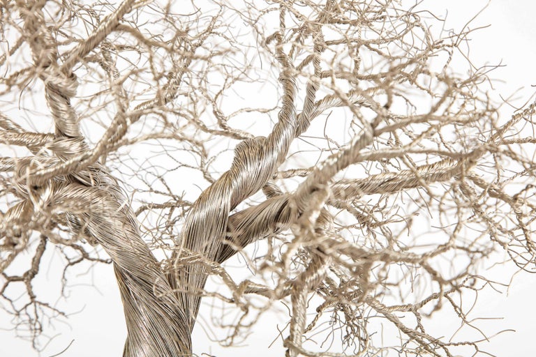 Modern Italian Silver Realistic Bonsai Tree Mounted on a Lava Rock at ...