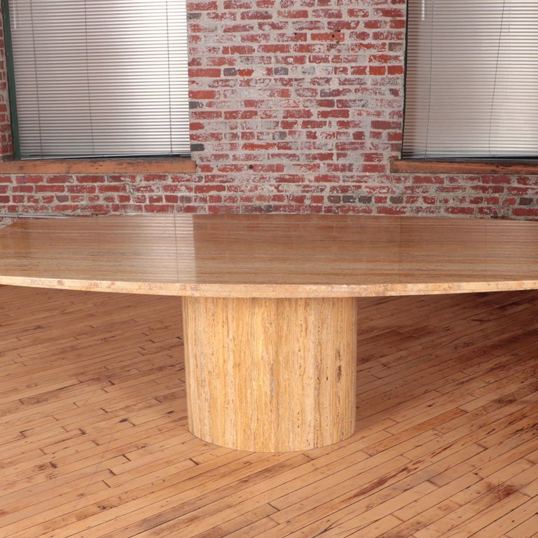 Monumental Iranian Travertine Pedestal Dining Room Table, C 1970 For ...