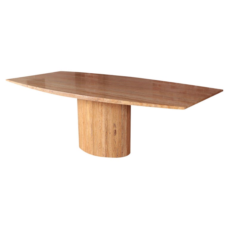 Monumental Iranian Travertine Pedestal Dining Room Table, C 1970 For ...