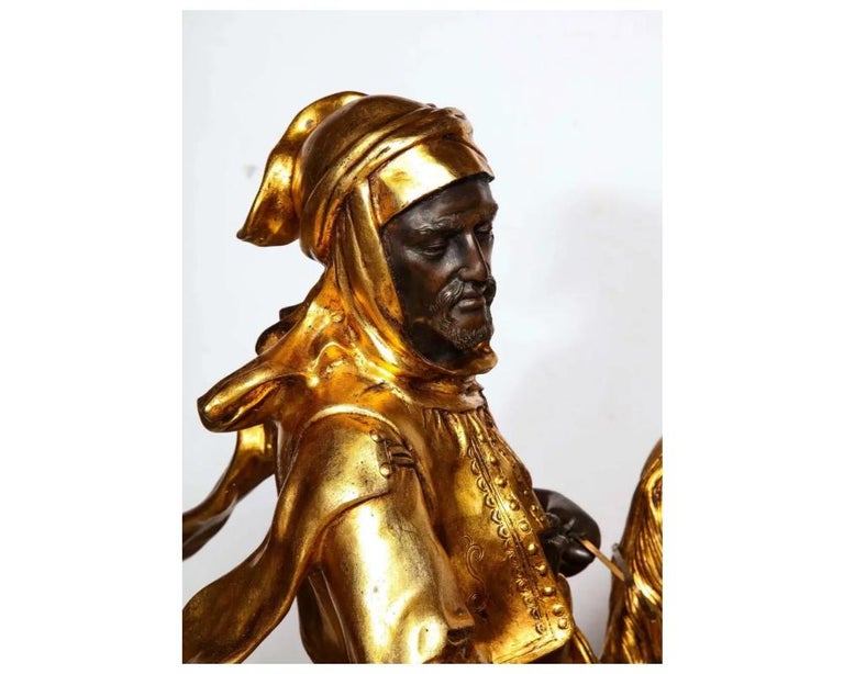 A Monumental Orientalist Bronze Sculpture “Cavalier Arabe” After Emile ...