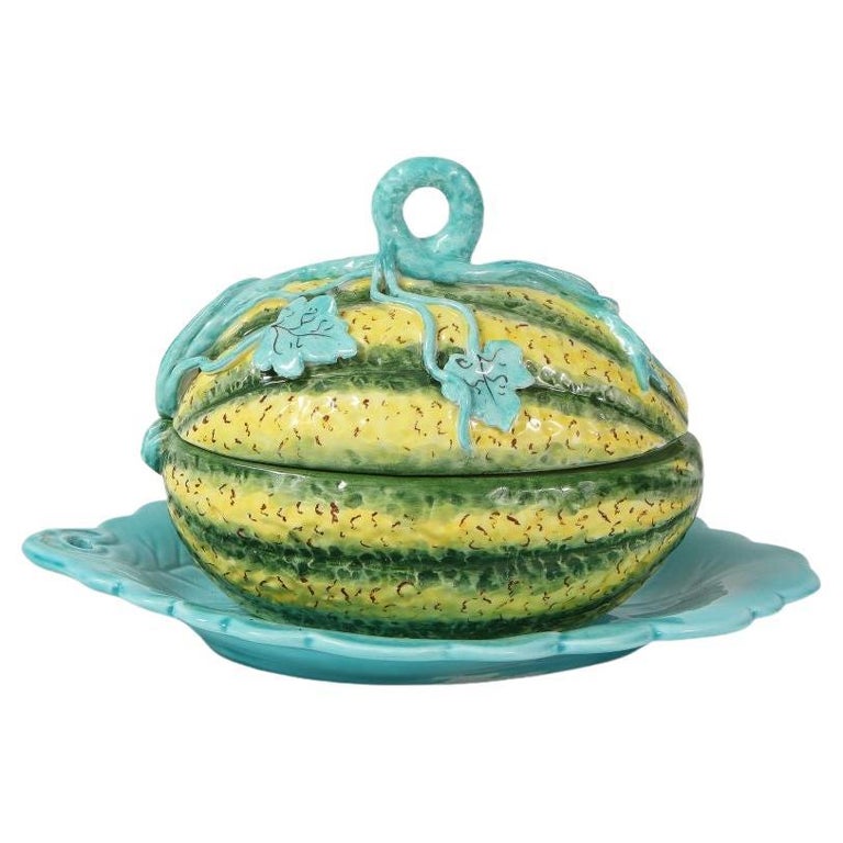 A Mottahedeh Covered Squash Tureen with Underdish at 1stDibs