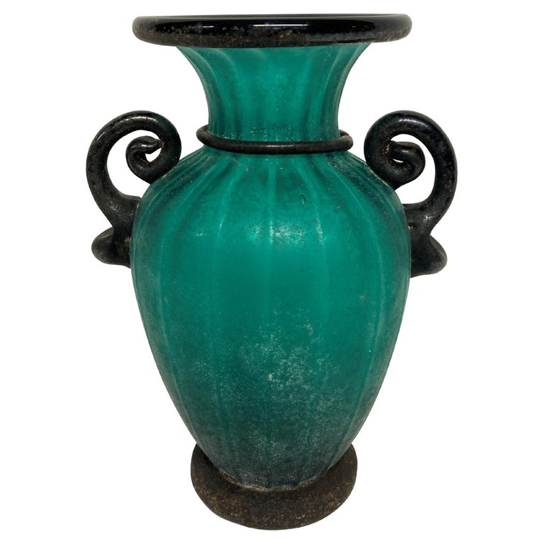 Murano Roman Style Scavo Glass Vase For Sale at 1stDibs