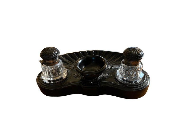 Napoleon III Black Gutta Percha Inkstand, Late 19th Century For Sale at ...