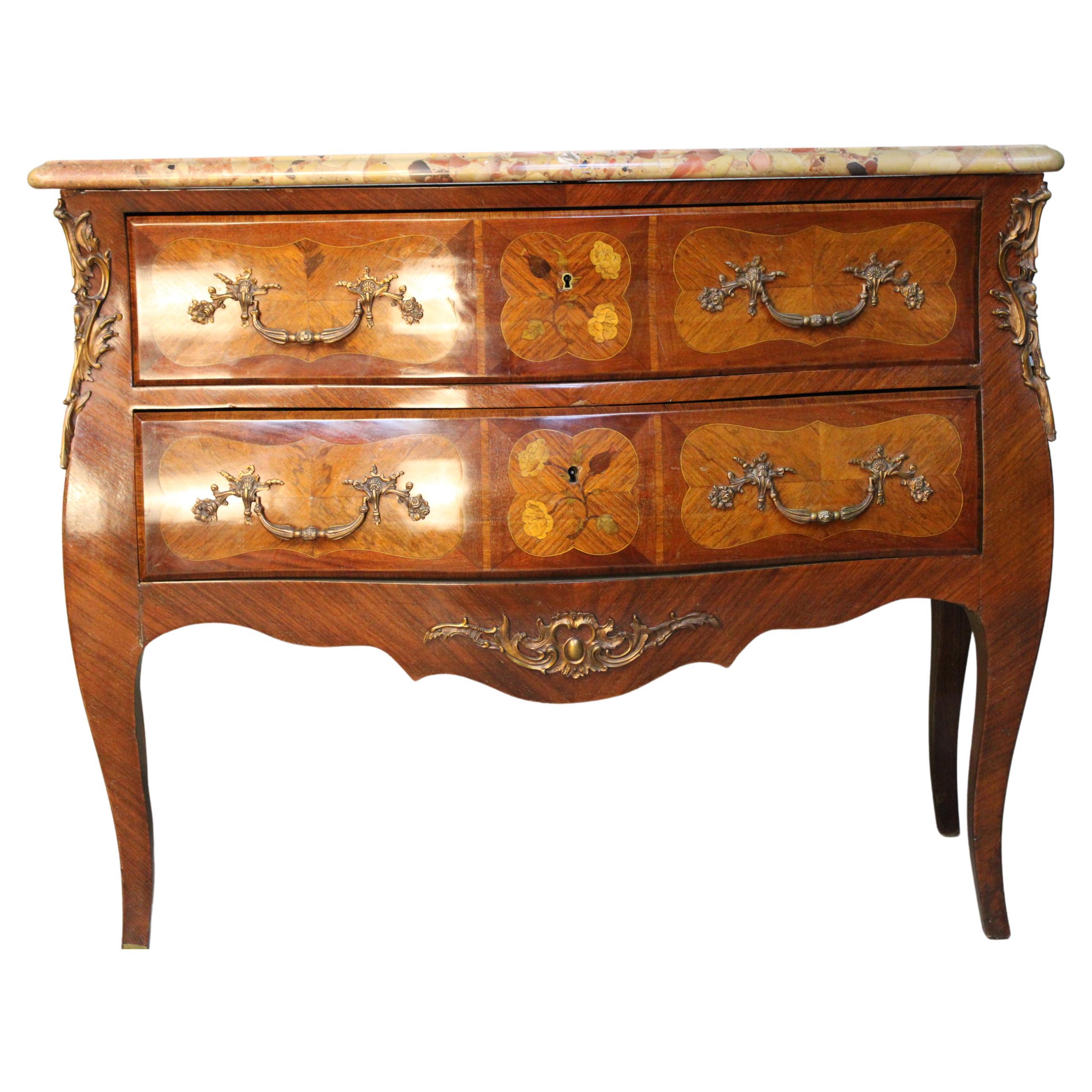 19th Century Louis XV style Marquetry Chest of Drawers in rosewood at ...