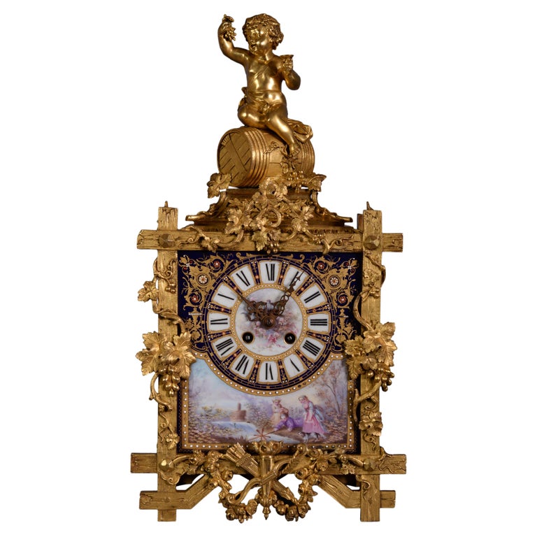 Napoleon III Style Clock Made Out of Porcelain and Gilded Bronze For ...