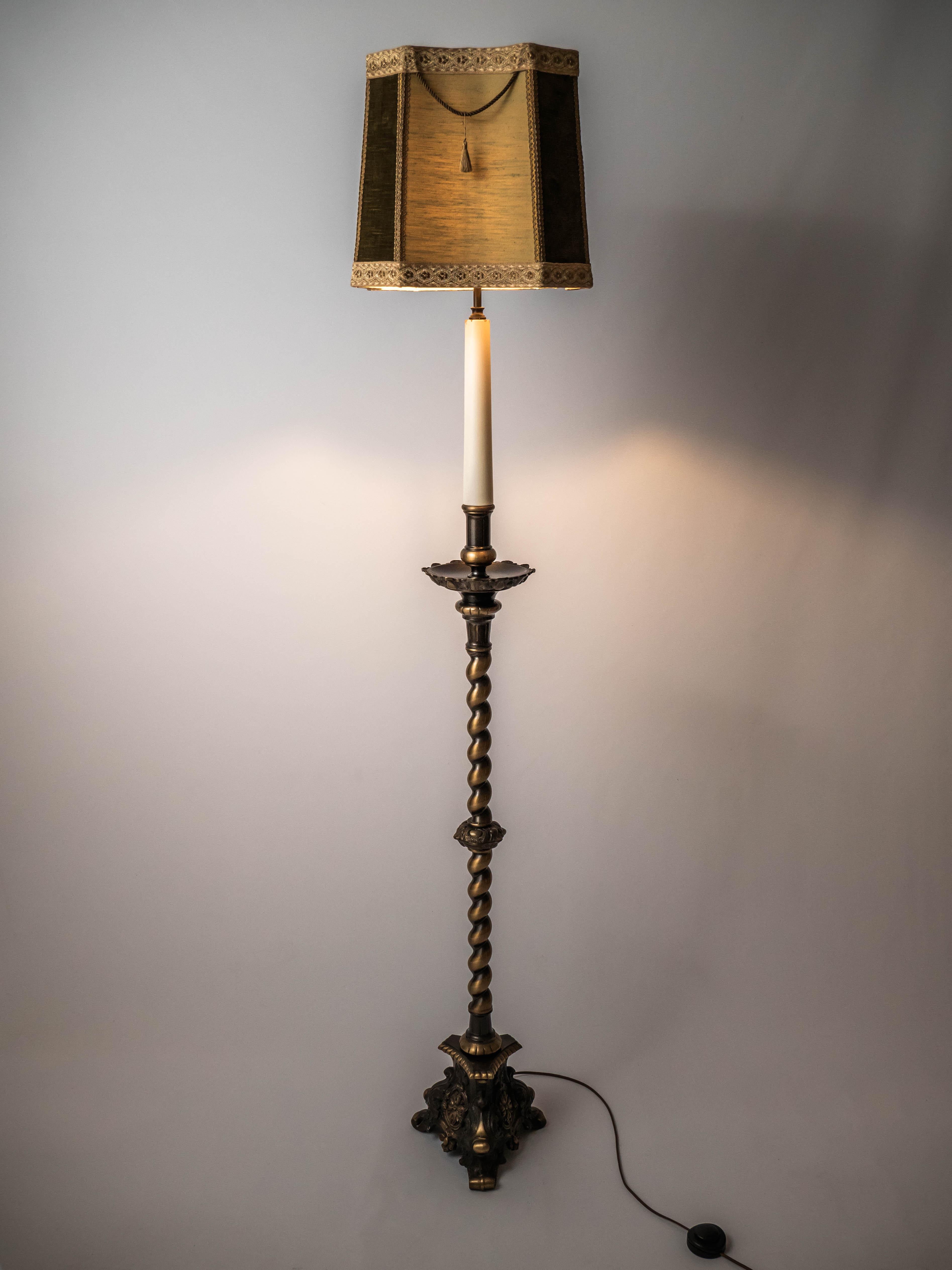 A narrow floor lamp in the baroque style For Sale at 1stDibs