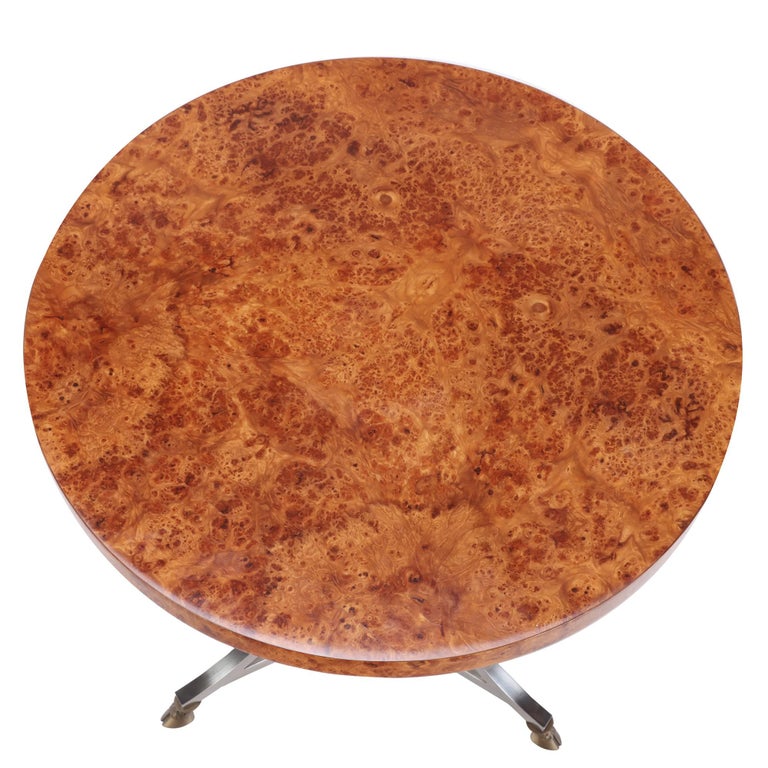 Neoclassical Inspired Burl Wood Top Gueridon, French, circa 1950 For ...