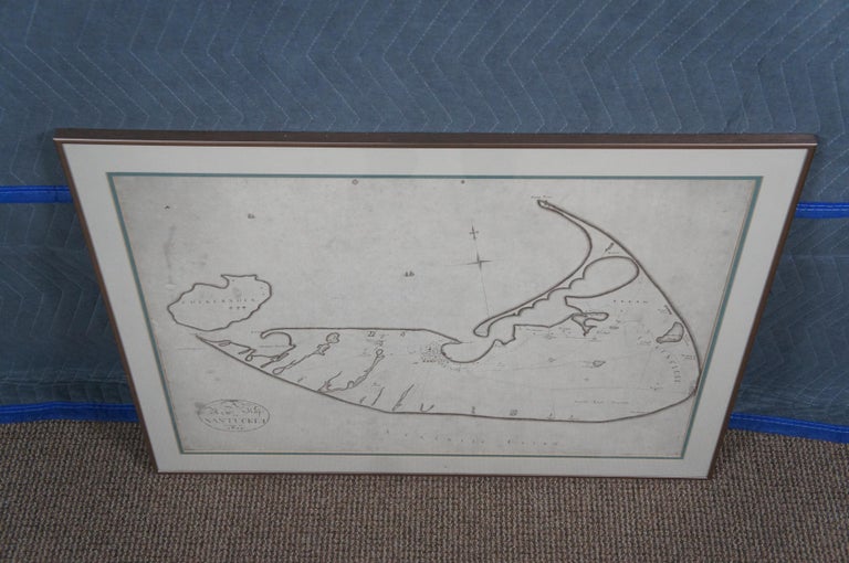 New Map of Nantucket Drawn in 1821 circa 1980s Vintage Framed Print For ...