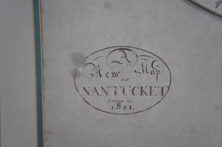 New Map of Nantucket Drawn in 1821 circa 1980s Vintage Framed Print For ...