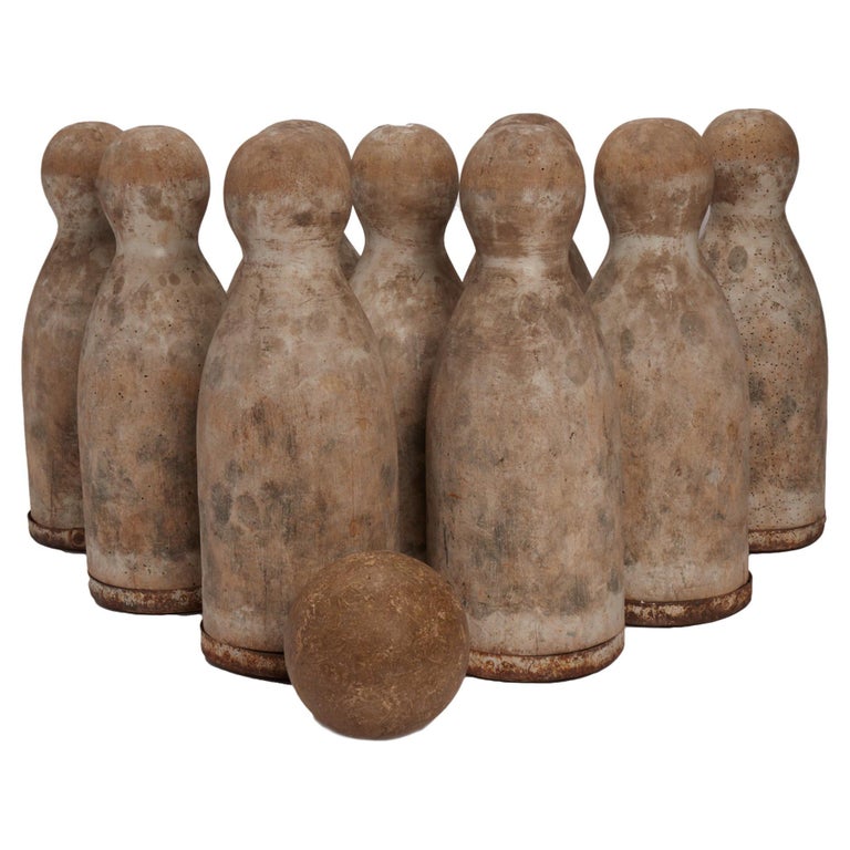 Ninepins Wooden Set with Ball, France 1850 For Sale at 1stDibs
