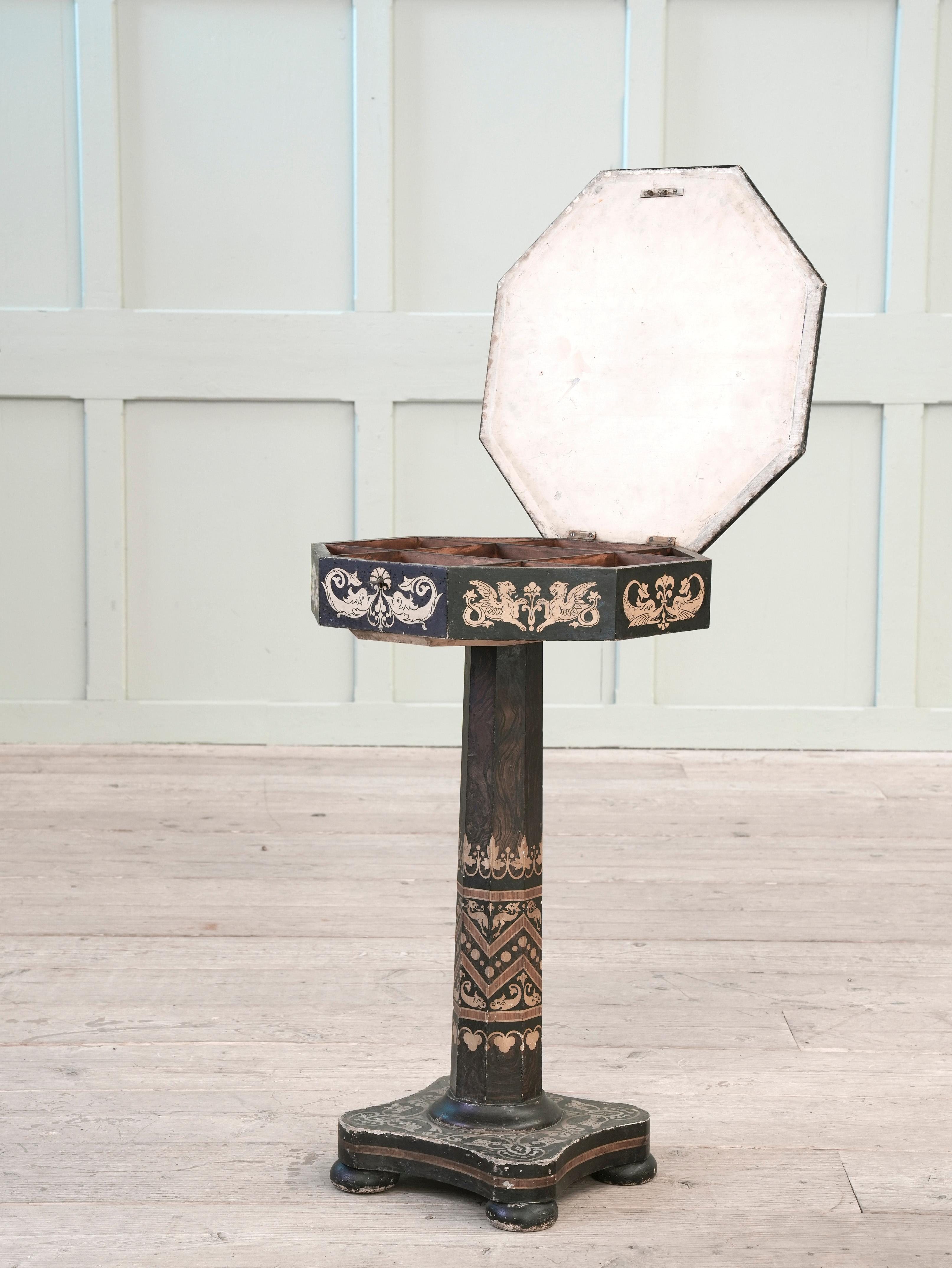 Painted Regency Work Table For Sale at 1stDibs