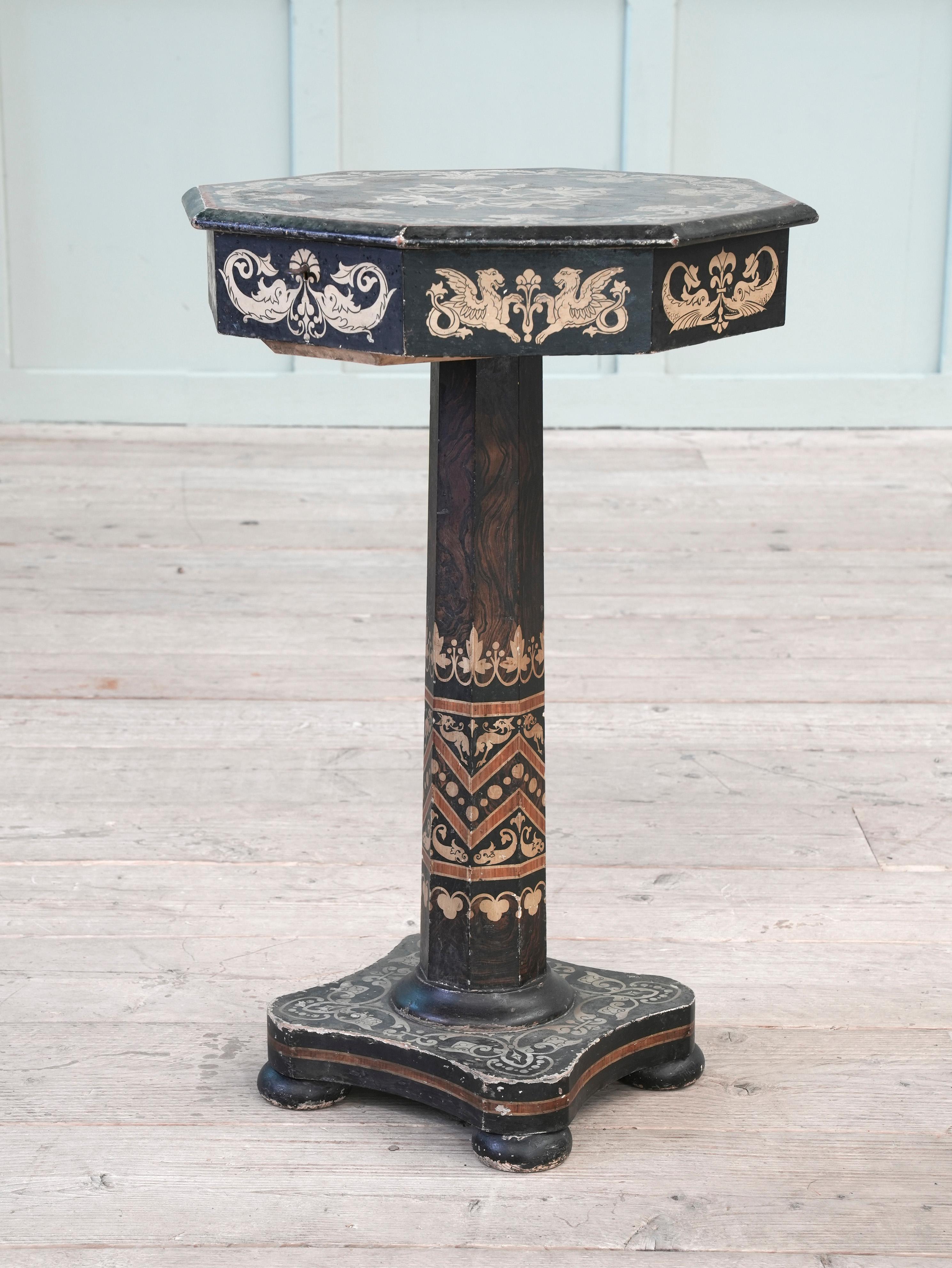 Painted Regency Work Table For Sale at 1stDibs