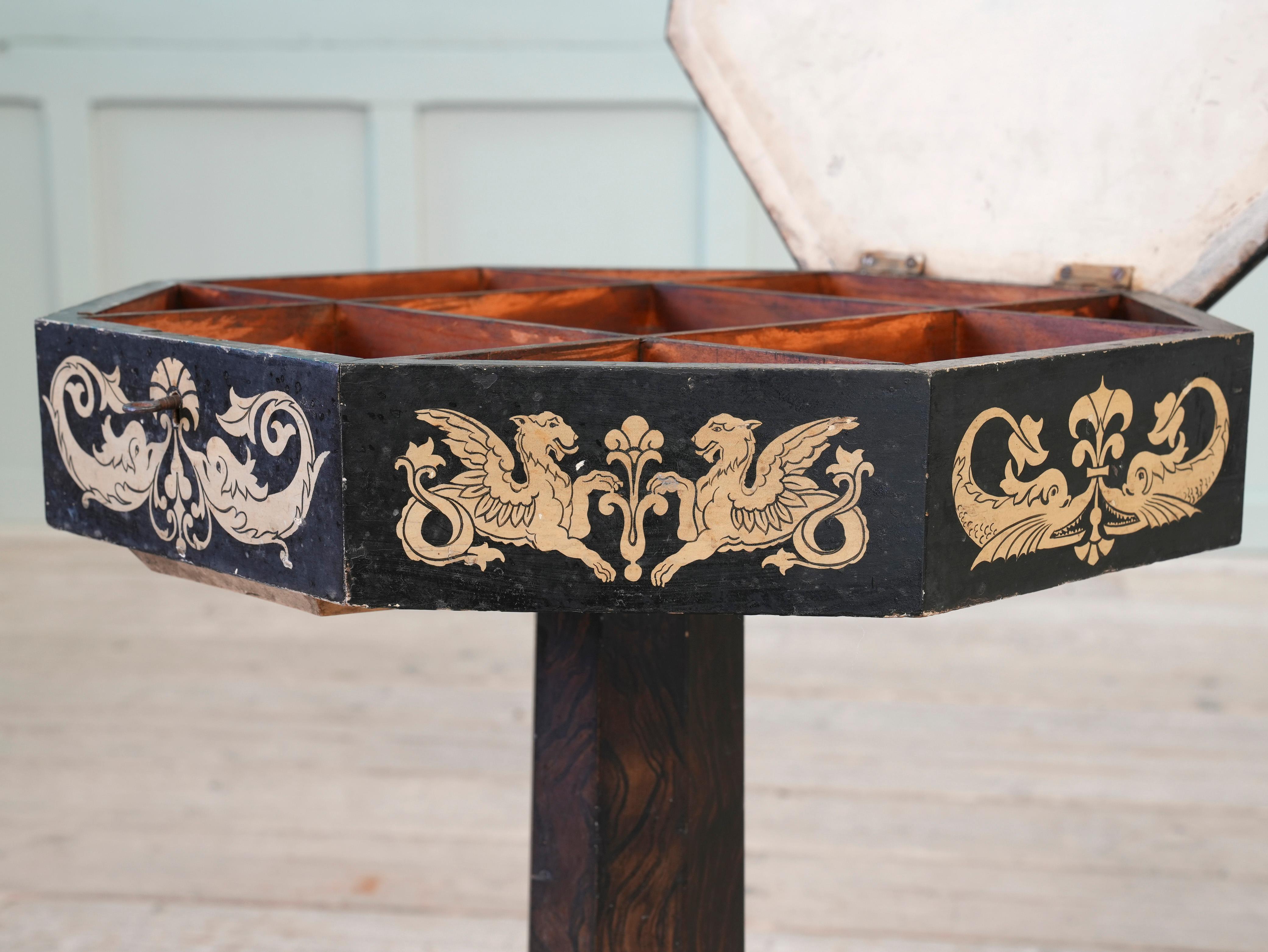 Painted Regency Work Table For Sale at 1stDibs