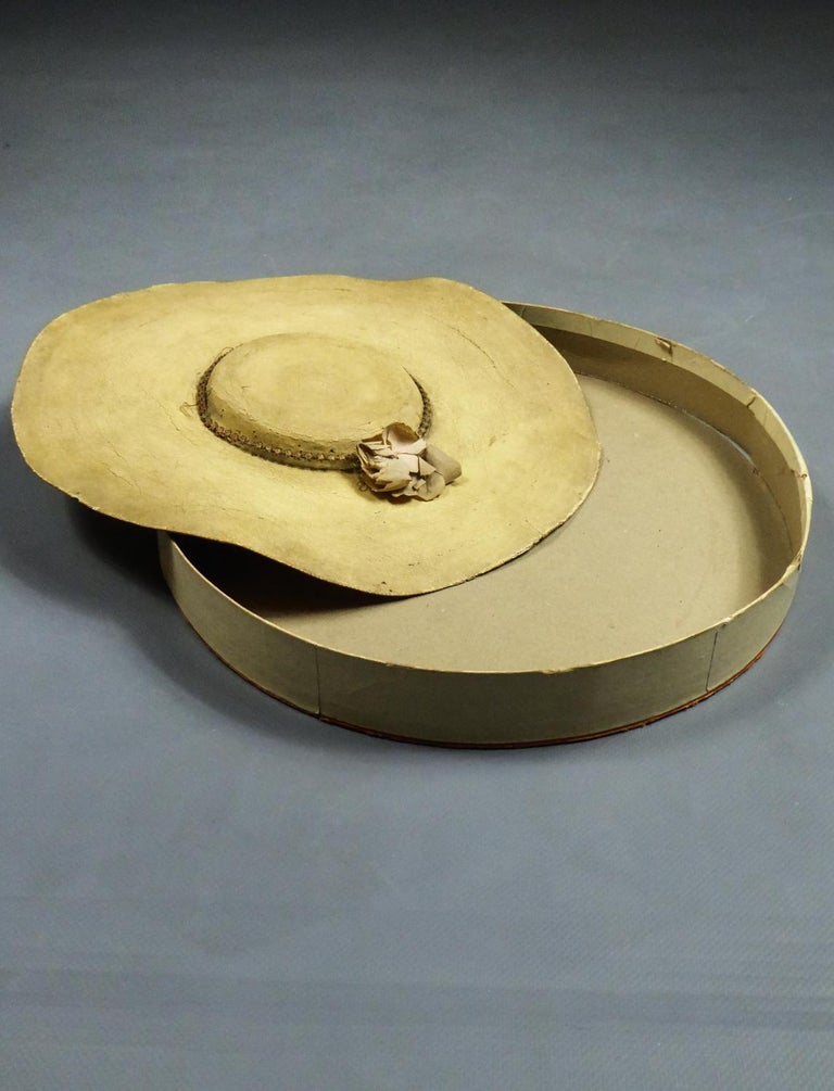 A Rare Collectible Painted Straw Bergère or Milkmaid’s Hat Circa 1730 ...