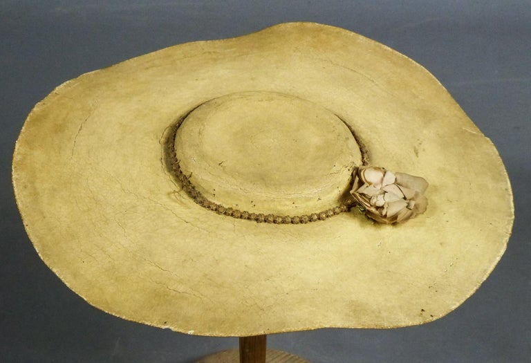 A Rare Collectible Painted Straw Bergère or Milkmaid’s Hat Circa 1730 ...