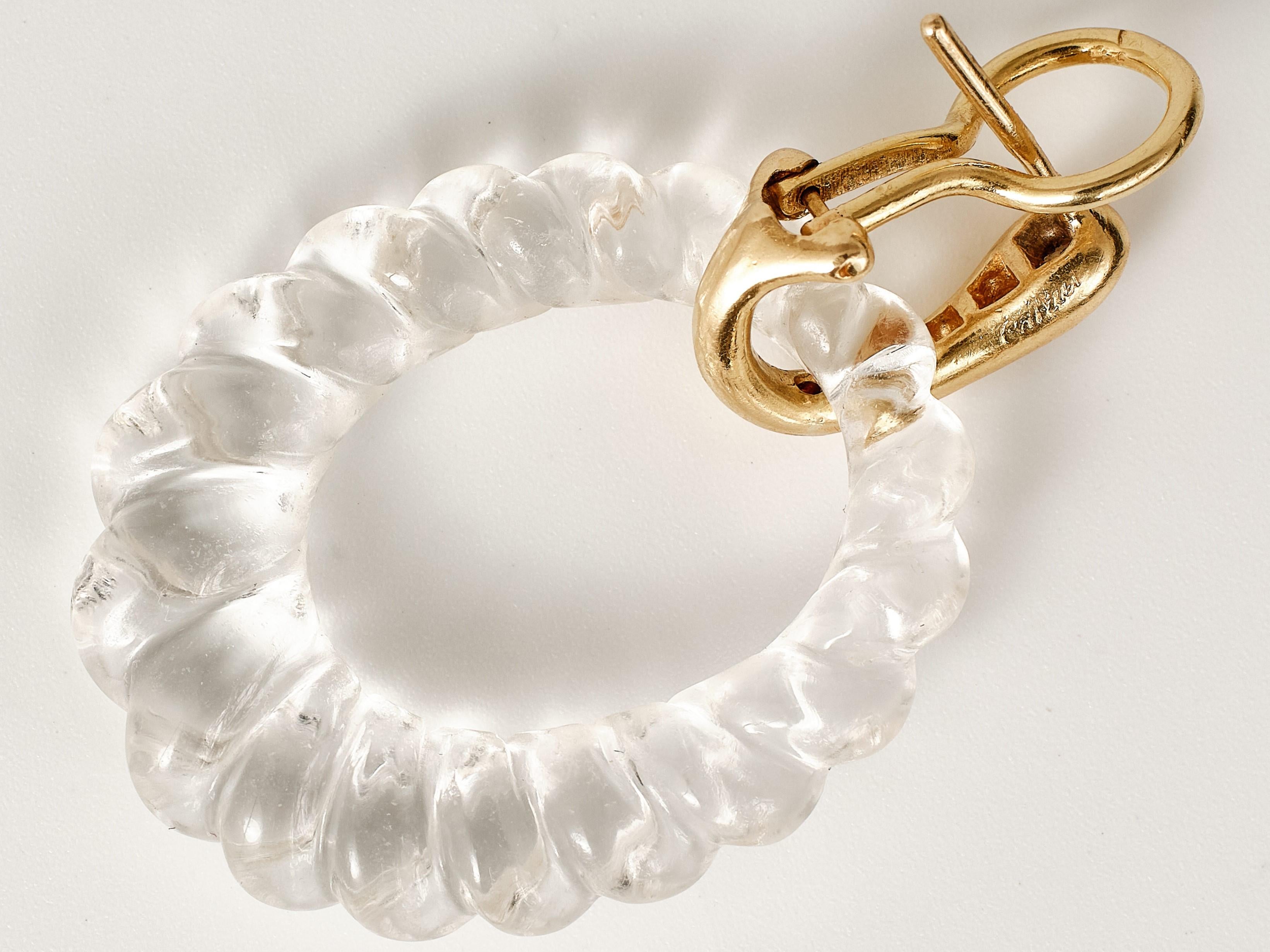 Cartier carved rock crystal “Door Knocker” earrings circa 1970 For Sale ...