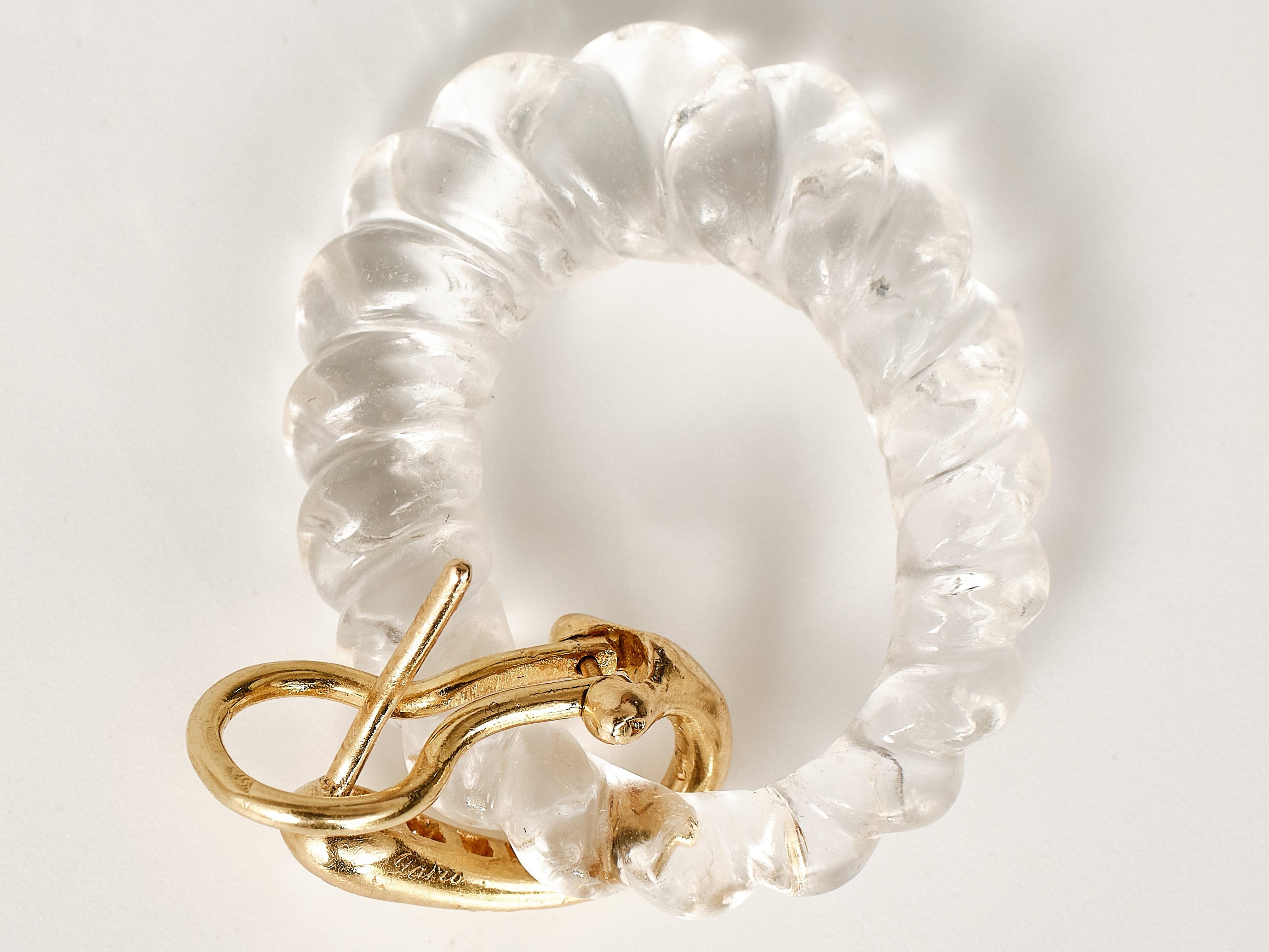 Cartier carved rock crystal “Door Knocker” earrings circa 1970 For Sale ...