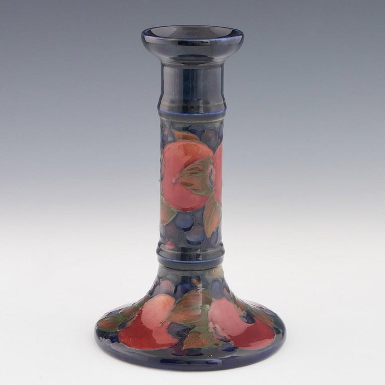 A Pair Moorcroft Pomegranate Pattern Candlesticks c1950 For Sale at 1stDibs