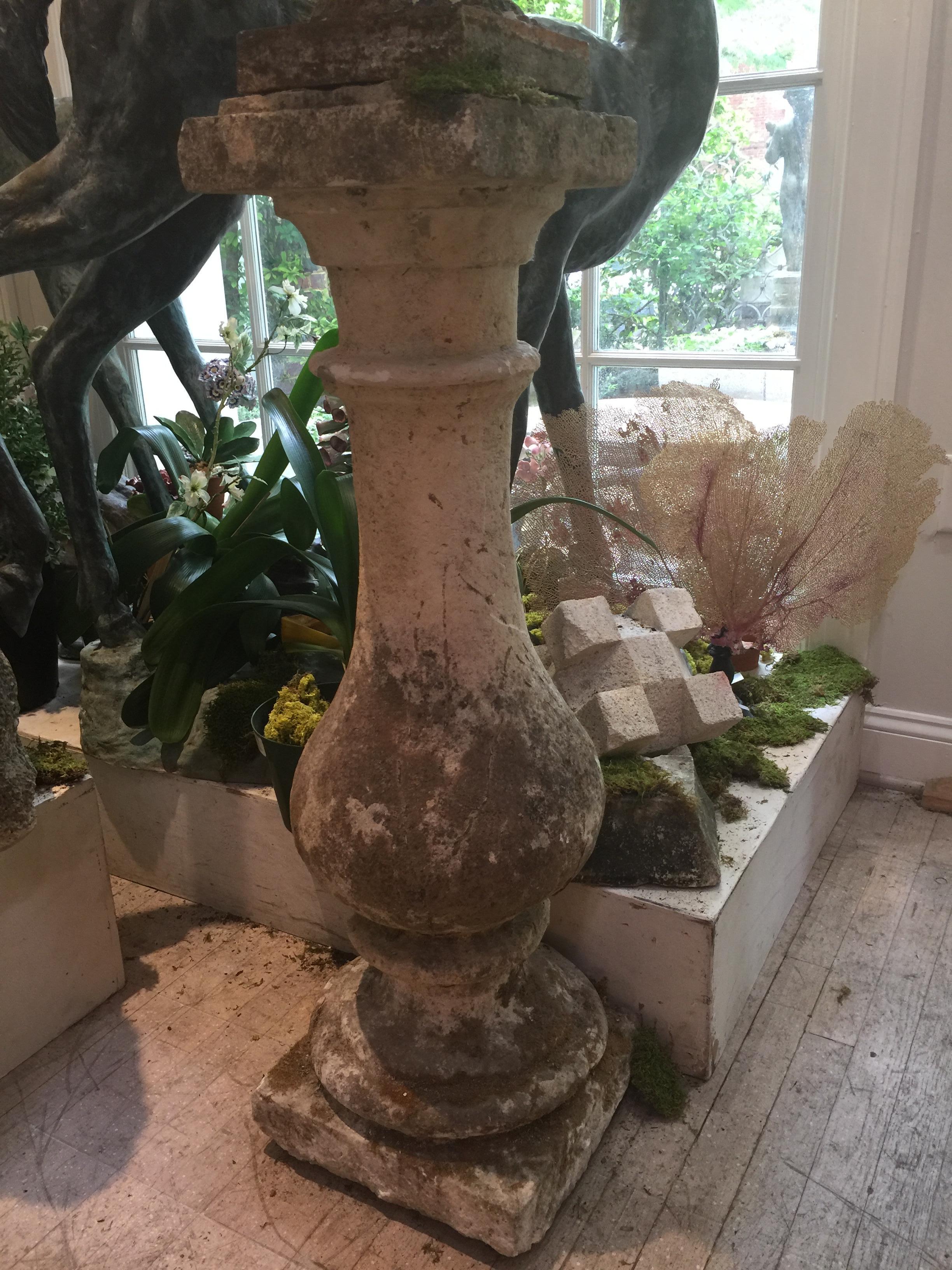 Pair of 18th Century Limestone Columns/Balustrade at 1stDibs