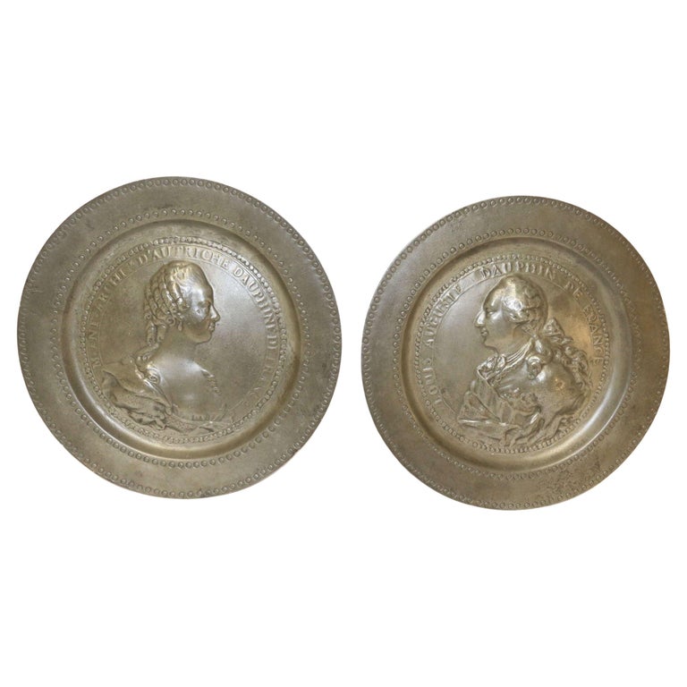 Pair of 18th Century Louis XVI and Marie Antoinette Commemorative ...
