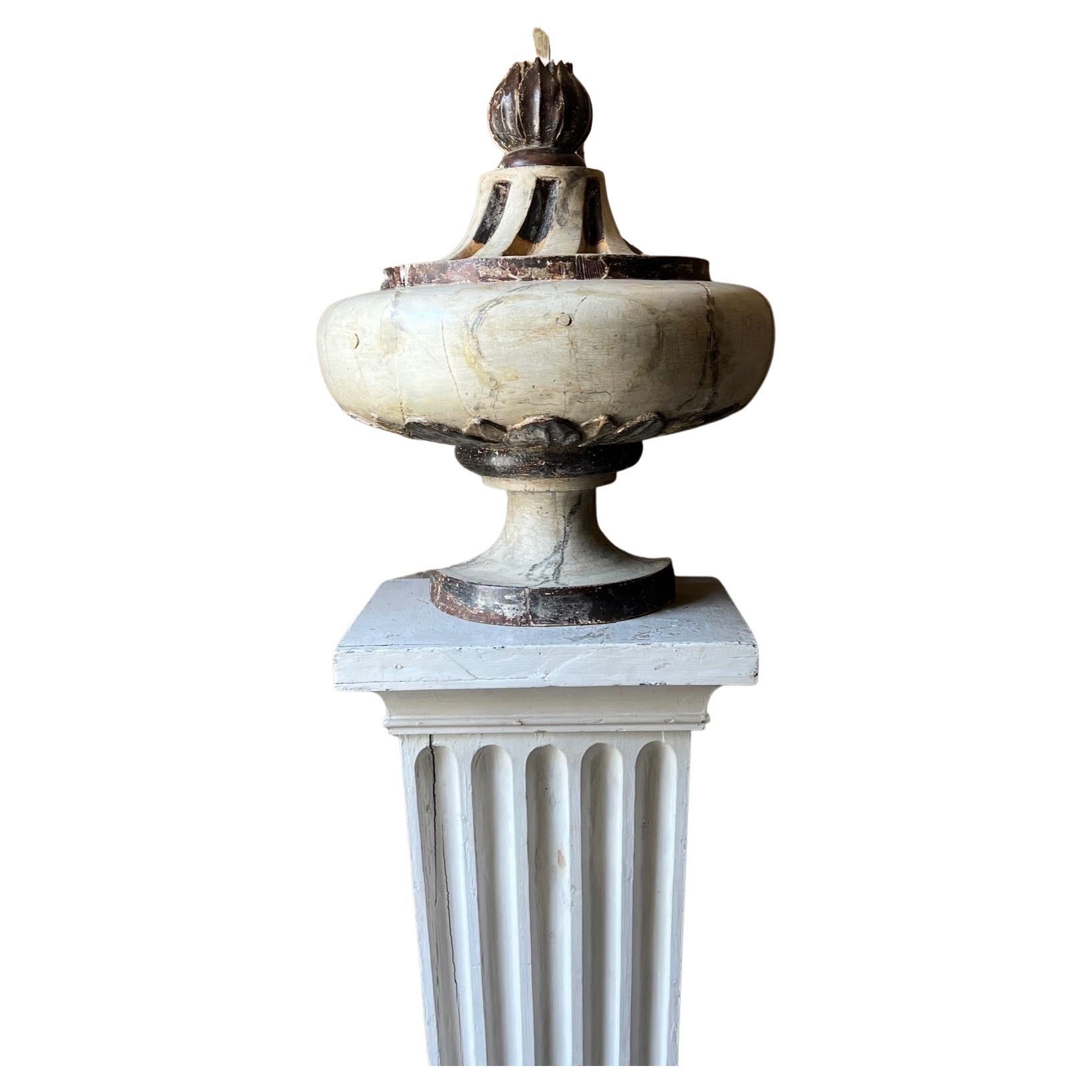Pair 18th Century French Neoclassical Hand-Carved Painted Wall Sconces ...