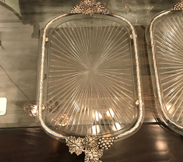 Pair of 1930s Glass Gallery Trays at 1stDibs