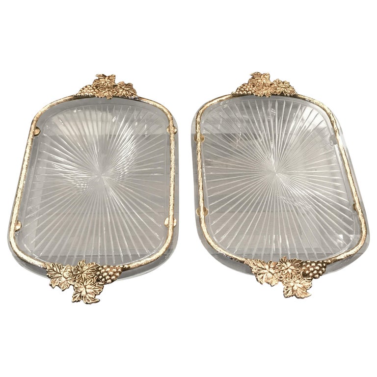 Pair of 1930s Glass Gallery Trays at 1stDibs