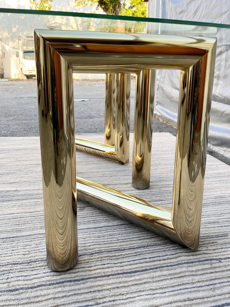 Pair of 1970s Mid-Century Modern Brass Z Tables in the Karl Springer's ...