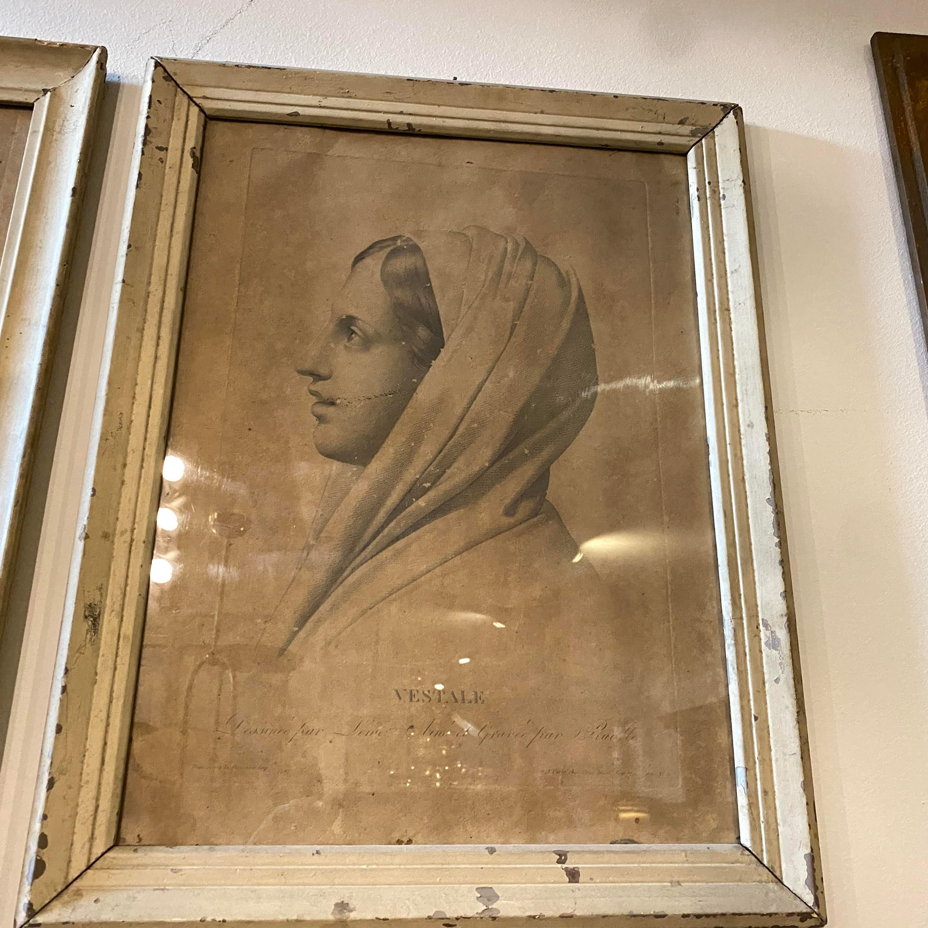 Pair of 19th Century Antique French Framed Prints For Sale at 1stDibs