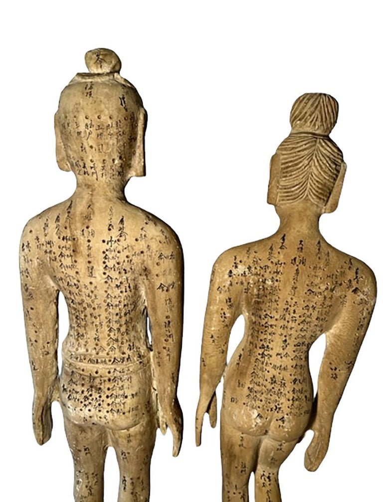 Pair of 19th Century Chinese Acupuncture Figures For Sale at 1stDibs