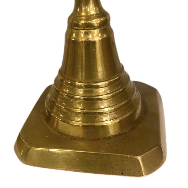 Pair of 19th Century Inverted Beehive/ Jack of Diamond Brass Candle ...