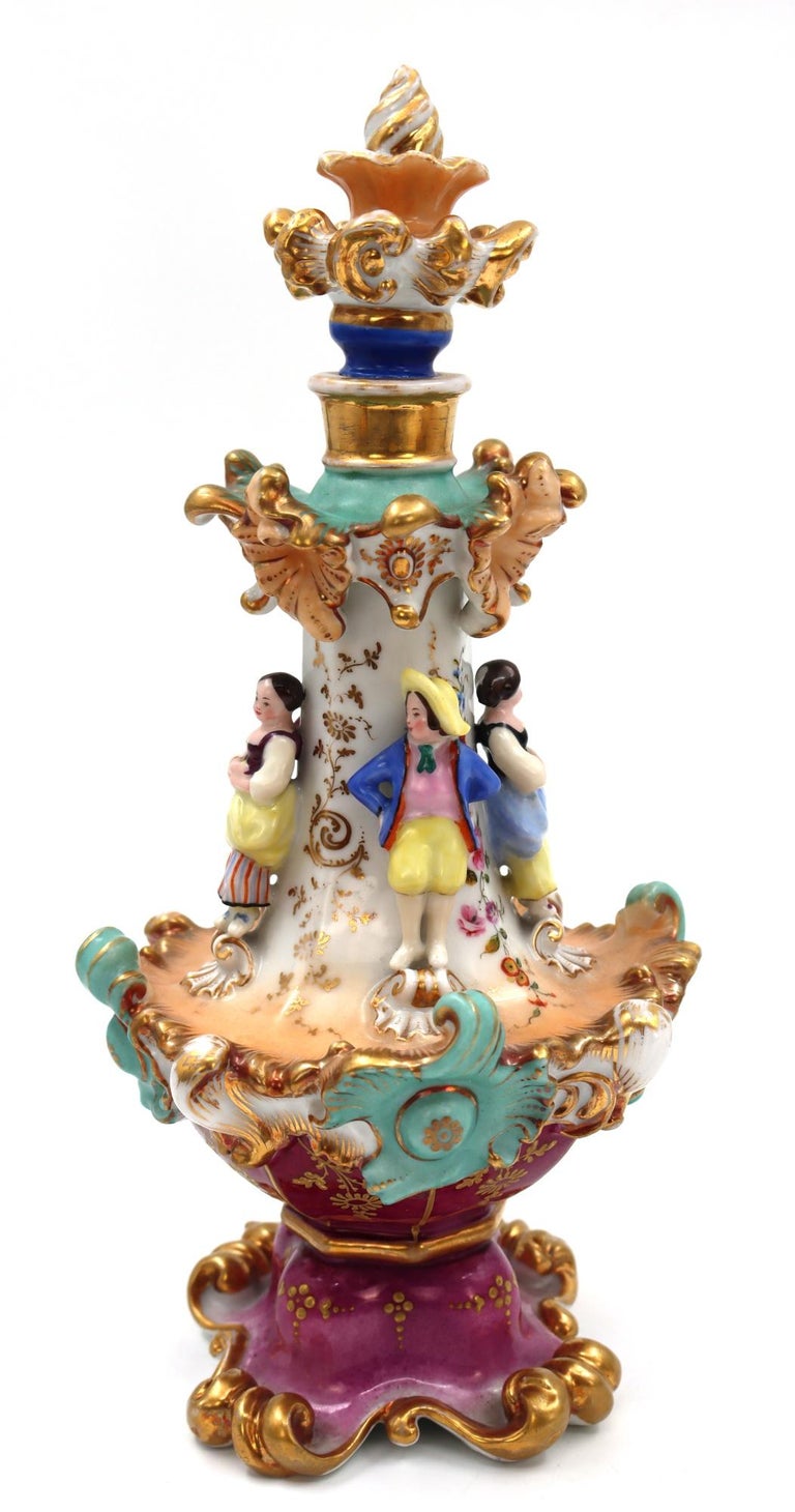 Pair of 19th Century Porcelain Covered Decanters For Sale at 1stDibs