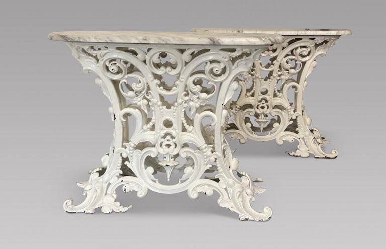 Pair of 19thc Cast Iron Console Tables For Sale at 1stDibs