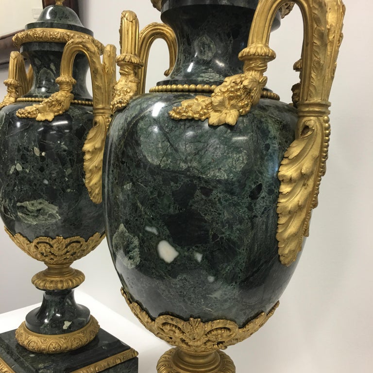 A pair of 19th.Century French Louis XVI St. Belle Epoque Period Marble ...